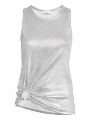 Rabanne Stretch-cotton Tank Top - Silver