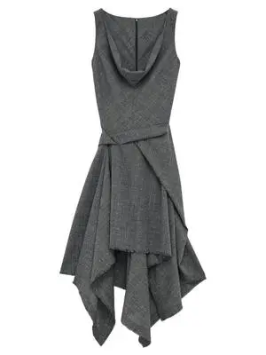 Alexander McQueen Wool Glen Mini Dress - Black