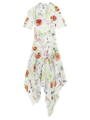 Alexander McQueen Floral Mini Dress - White