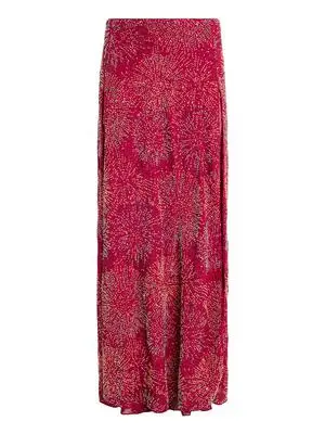 Rabanne Embellished Maxi Skirt - Burgundy