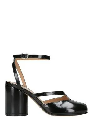 MAISON MARGIELA Leather Tabi Heel Sandals - Black