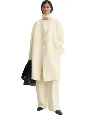 TOTEME Felt Coat Collarless - Ecru