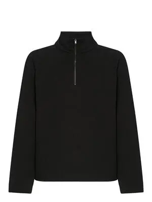 THE ROW Gallagher Cotton-cashmere Quarter-zip Sweatshirt - Black