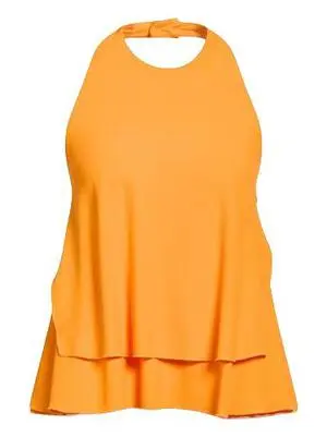Liviana Conti Crepe Halterneck Top - Orange