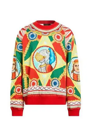 Dolce & Gabbana Printed Cotton Sweatshirt - Red