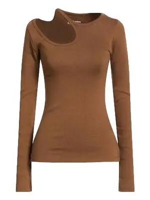 LOW CLASSIC Jersey T-shirt With Cutout - Brown