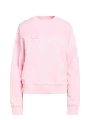 CHIARA FERRAGNI Cotton Sweatshirt With Appliqués - Pink
