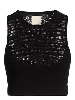 Emporio Armani Knitted Crop Top - Black