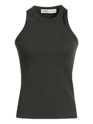 MODES MODES GARMENTS Ribbed Tank Top Dark Green