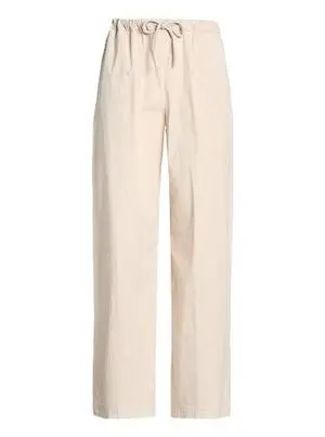 CIRCOLO 1901 Cotton Poplin Wide-leg Pants - Beige