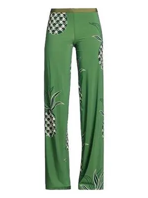 SIYU Wide-leg Floral-print Pants - Green