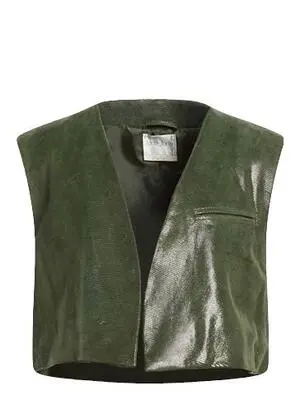FORTE_FORTE Tailored Leather Vest - Green