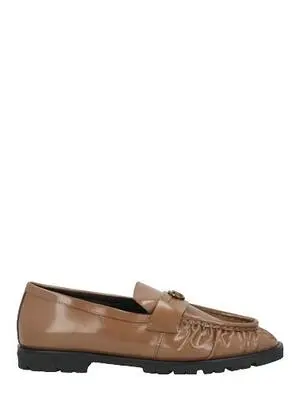 Pinko Loafers In Leather - Beige