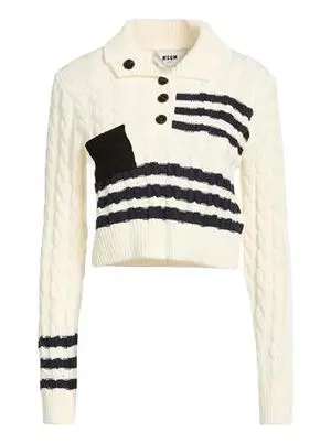 MSGM Cotton Knit Sweater - White