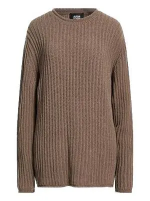 Alpha Studio Sweater In Wool Blend - Brown