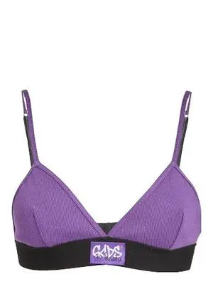 Gcds Ribbed Jersey Crop Top - Purple
