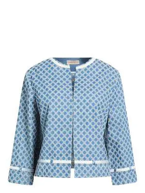 PUROTATTO Chambray Embroidered Jacket - Blue