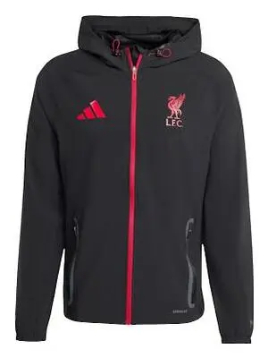 Adidas Liverpool Fc Tiro 25 Competition Vis Tech Travel Jacket - Black Strawberry Red