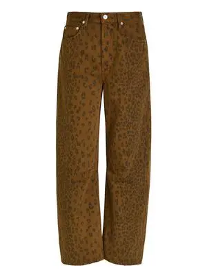 Citizens Of Humanity Miro Leopard-print Barrel-leg Jeans - Brown