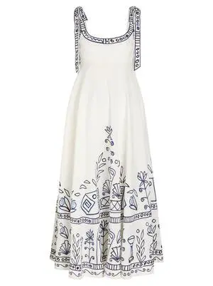ALEMAIS Leela Printed Linen Maxi Dress