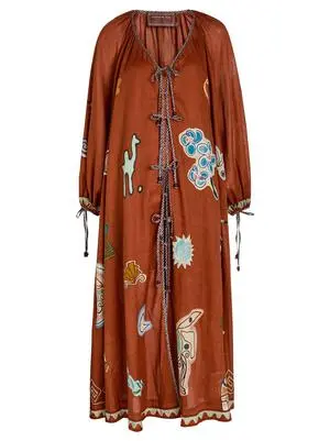 ALEMAIS Laurence Printed Maxi Dress - Rust
