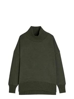Varley Barker High-neck Stretch-jersey Sweatshirt - Olive