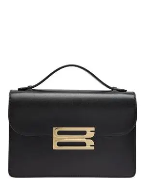 Victoria Beckham Dorian Small Grained Leather Top Handle Bag - Black