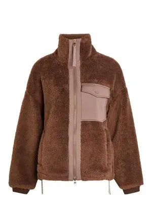 Varley Lowell Panelled Fleece Jacket - Brown