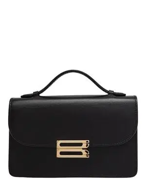 Victoria Beckham Dorian Mini Grained-leather Top Handle Bag - Black