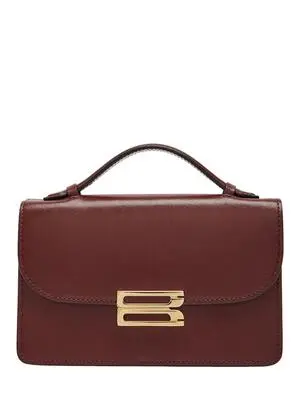 Victoria Beckham Dorian Mini Grained-leather Top Handle Bag - Burgundy