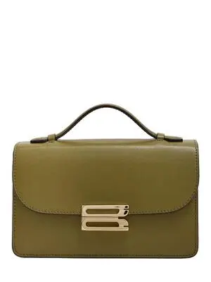 Victoria Beckham Dorian Mini Grained-leather Top Handle Bag - Green