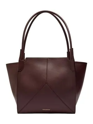 Victoria Beckham Small Panelled Leather Tote - Burgundy