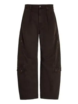 Citizens Of Humanity Flight Barrel-leg Twill Cargo Trousers - Dark Brown