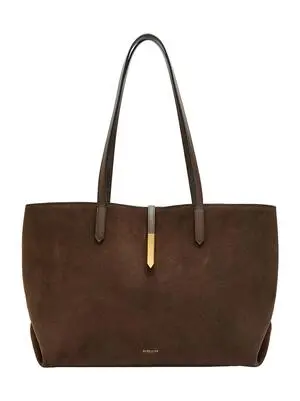 DEMELLIER Tokyo Suede Tote - Dark Brown