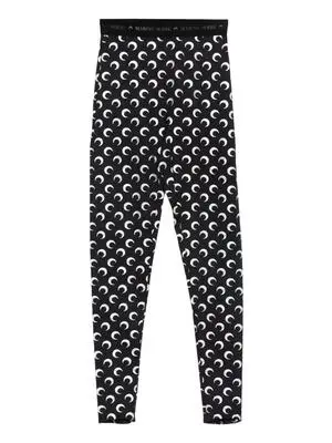MARINE SERRE Moon-print Leggings - Black