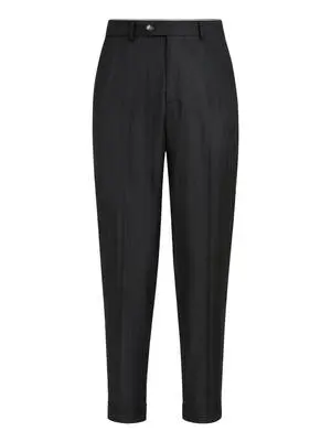 Brunello Cucinelli Stripe Pleat Trousers - Black