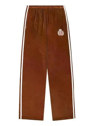 SPORTY & RICH Logo-embroidery Stripe Track Pants - Brown