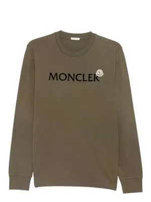 Moncler Long-sleeve Cotton Jersey T-shirt - Brown