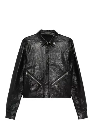Rick Owens Leather Zip Jacket - Black