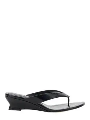 Le Monde Beryl Wedge Thong Sandals - Black