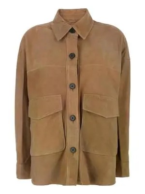 ARMA Button Patch Pocket Jacket - Brown
