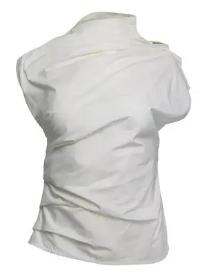 GANNI Draped Blouse - White