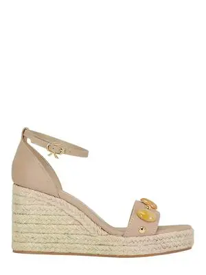 GIANVITO ROSSI Embellished Wedge Espadrilles - Neutrals