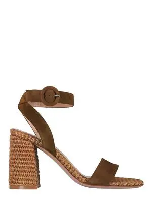 GIANVITO ROSSI Luana Woven Buckled Sandals - Brown