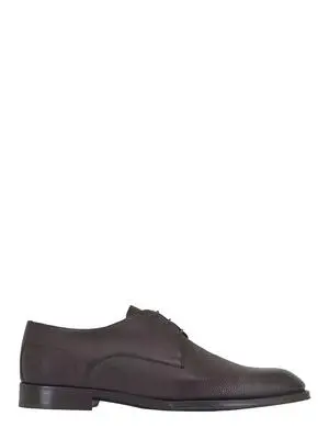 Di Bianco Cardano Grained Leather Derby Shoes - Brown