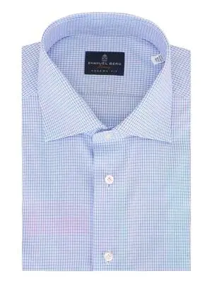 EMANUEL BERG Checked Cotton Shirt - Blue