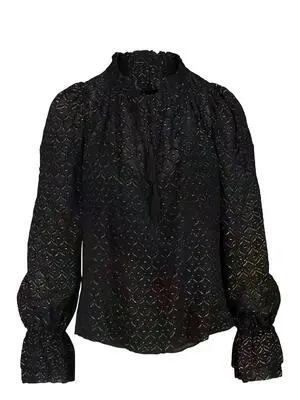 Veronica Beard Maxime Ruffled Blouse - Black