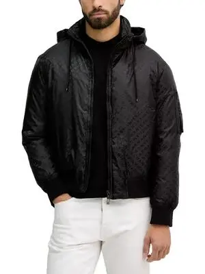 Armani Exchange Logo-print Padded Jacket - Black