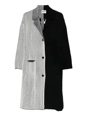 Moschino Colourblock Knitted Coat - Black