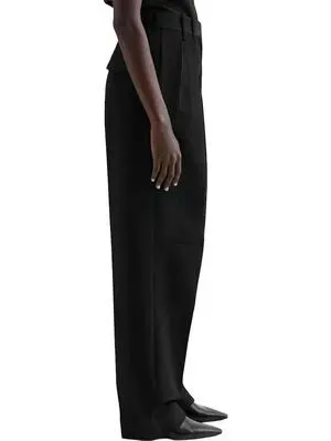 JIL SANDER Pleated Trousers With Belt Loops - Black
